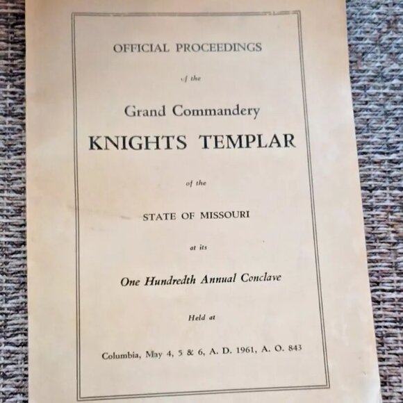 Knights Templar Missouri | Office | Rare Original Grand Commandery ...